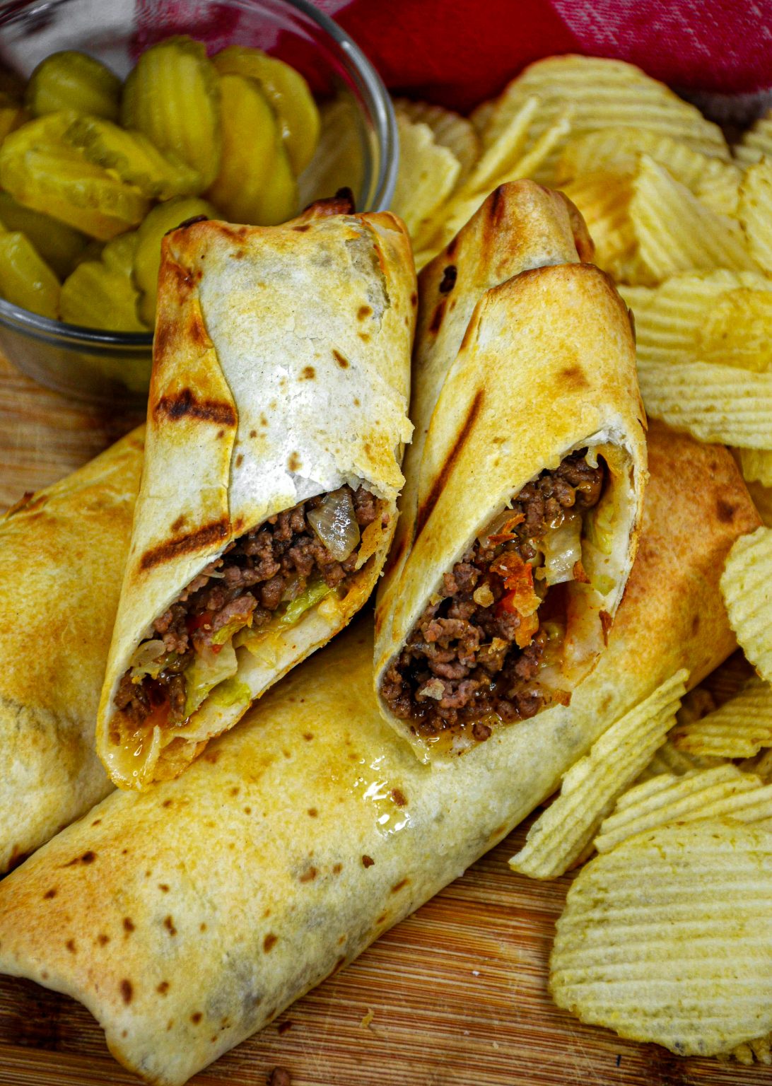 Grilled Cheeseburger Wraps - Sweet Pea's Kitchen