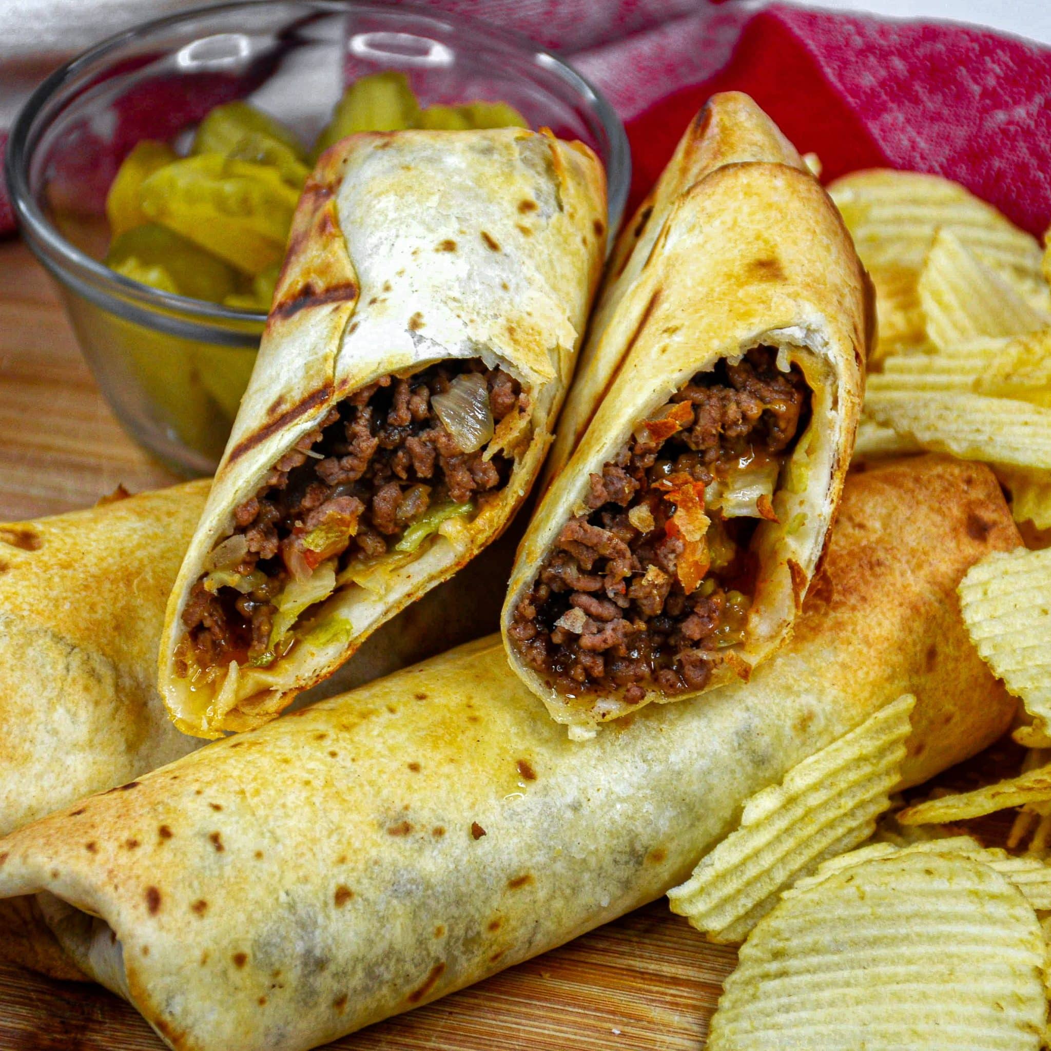 Grilled Cheeseburger Wraps - Sweet Pea's Kitchen