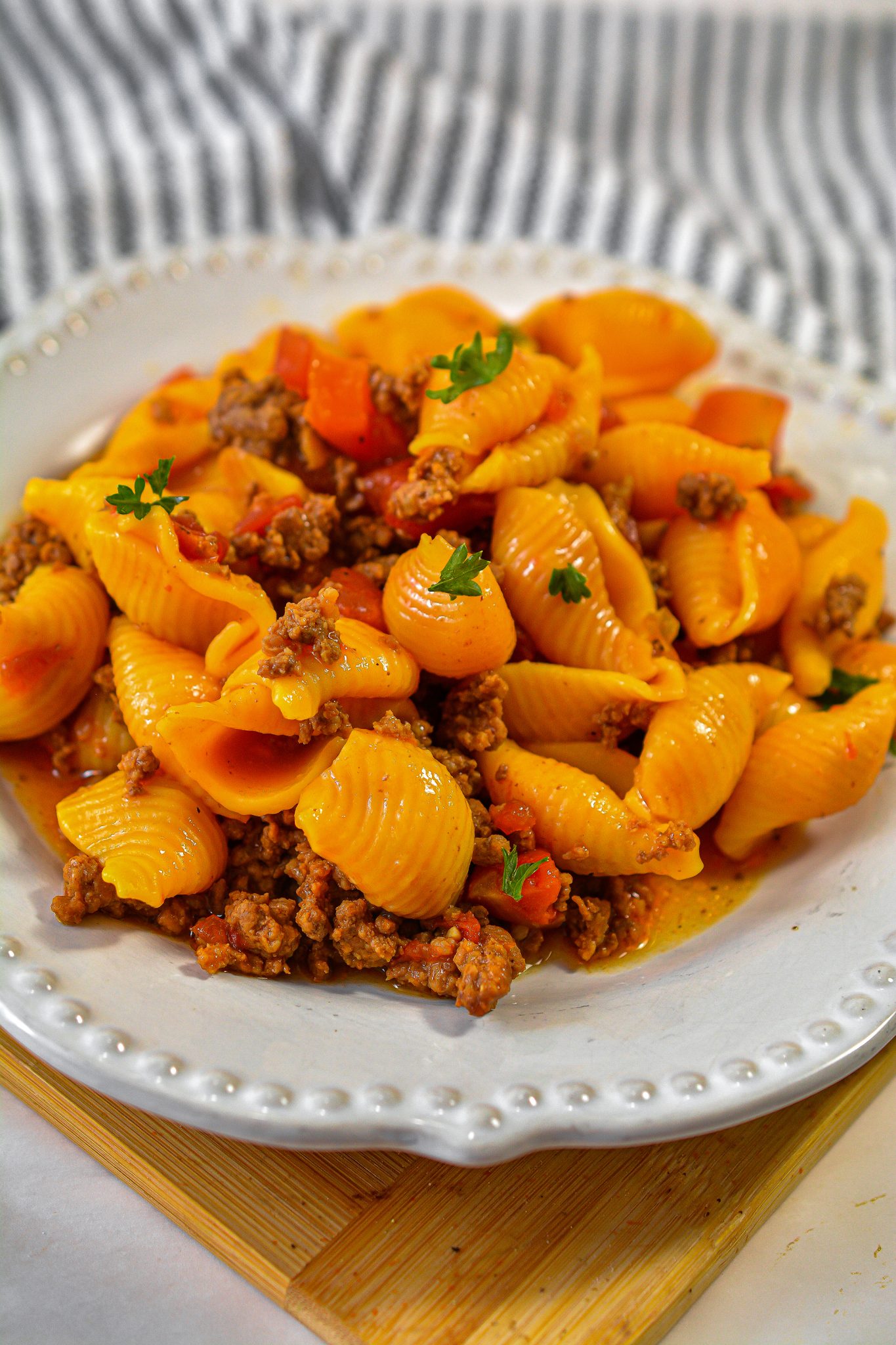 Pasta Shells with Ground Beef - Sweet Pea's Kitchen