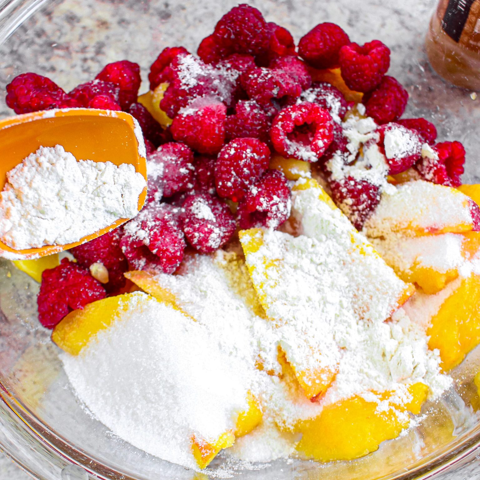 Skillet Peach Raspberry Crisp - Sweet Pea's Kitchen