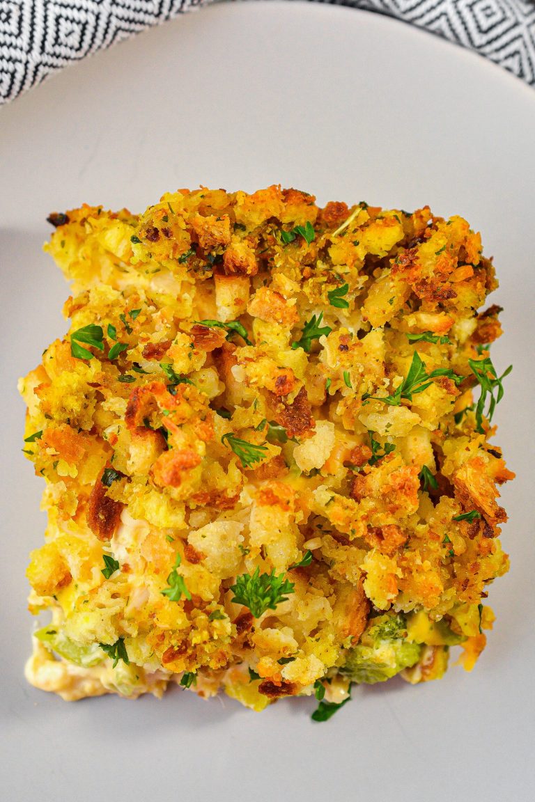 Cheesy Chicken Broccoli Stuffing Bake - Sweet Pea's Kitchen