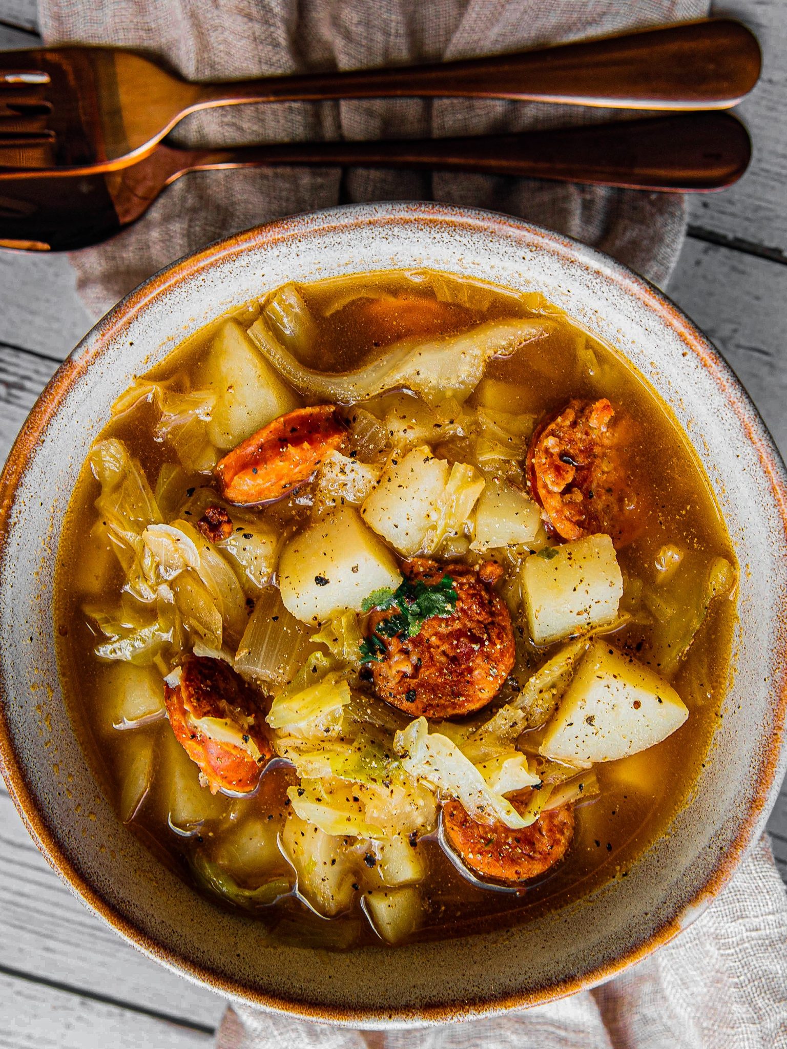 Polish Kielbasa and Cabbage Soup - Sweet Pea's Kitchen