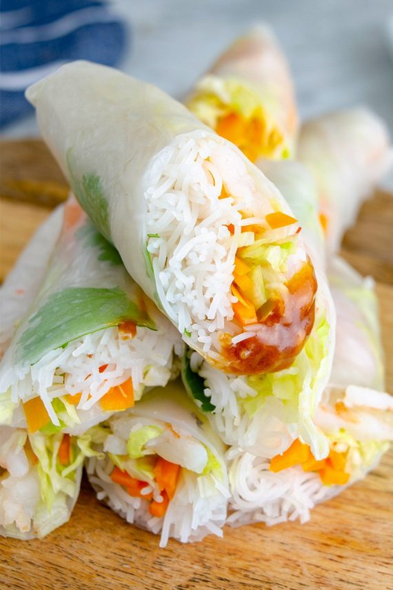 Thai Spring Rolls With Homemade Peanut Sauce Recipe - Sweet Pea's Kitchen